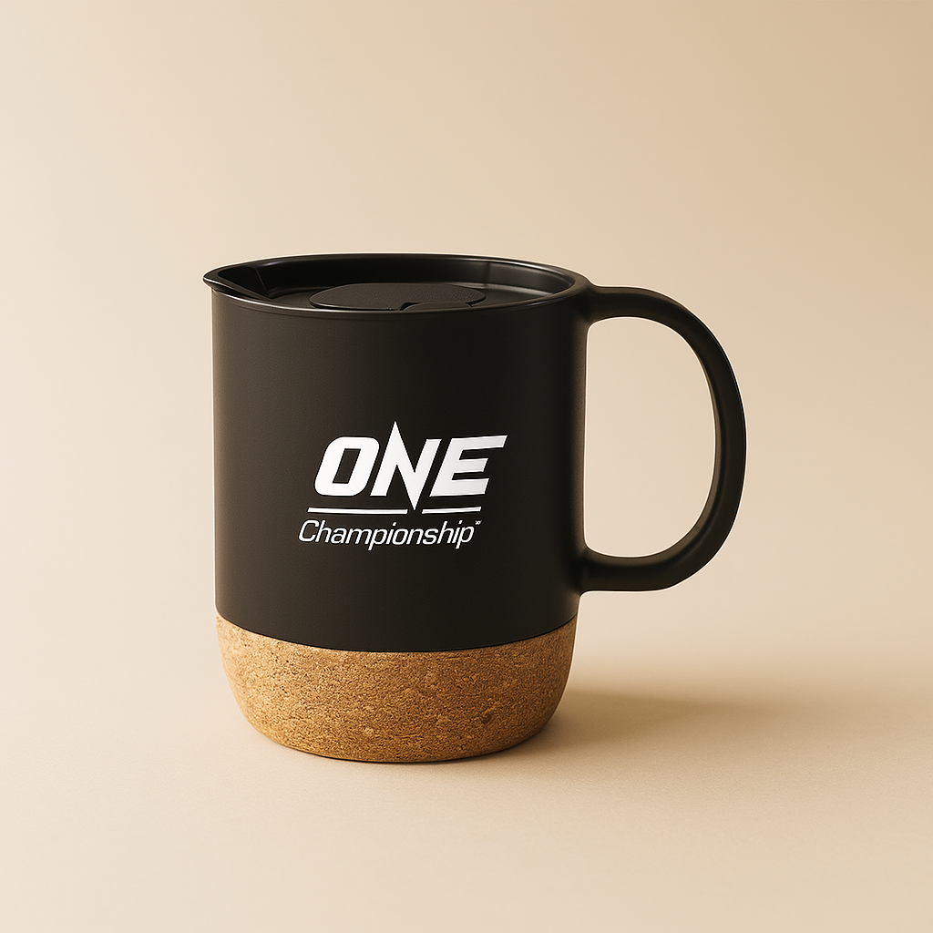 04242 2 Tone Cork & Ceramic Mug with Cover - 400ml - BSGIFTS